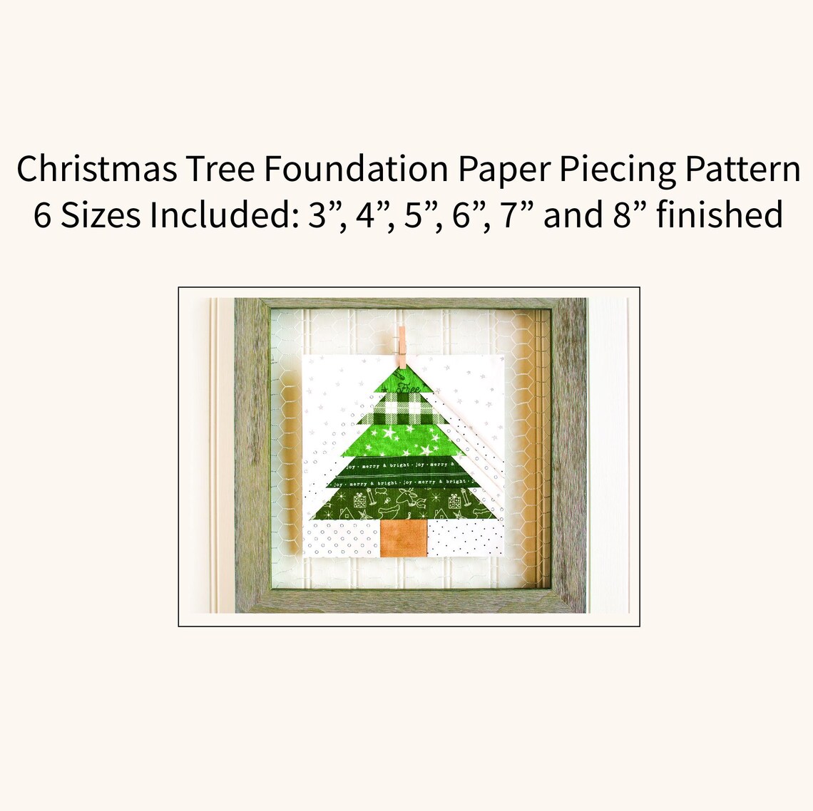 Christmas Tree Foundation Paper Piecing Pattern, FPP, Quilt Block ...