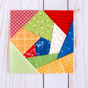 Crazy Scrap Quilt Block Pattern, Foundation Paper Piecing Pattern, FPP ...