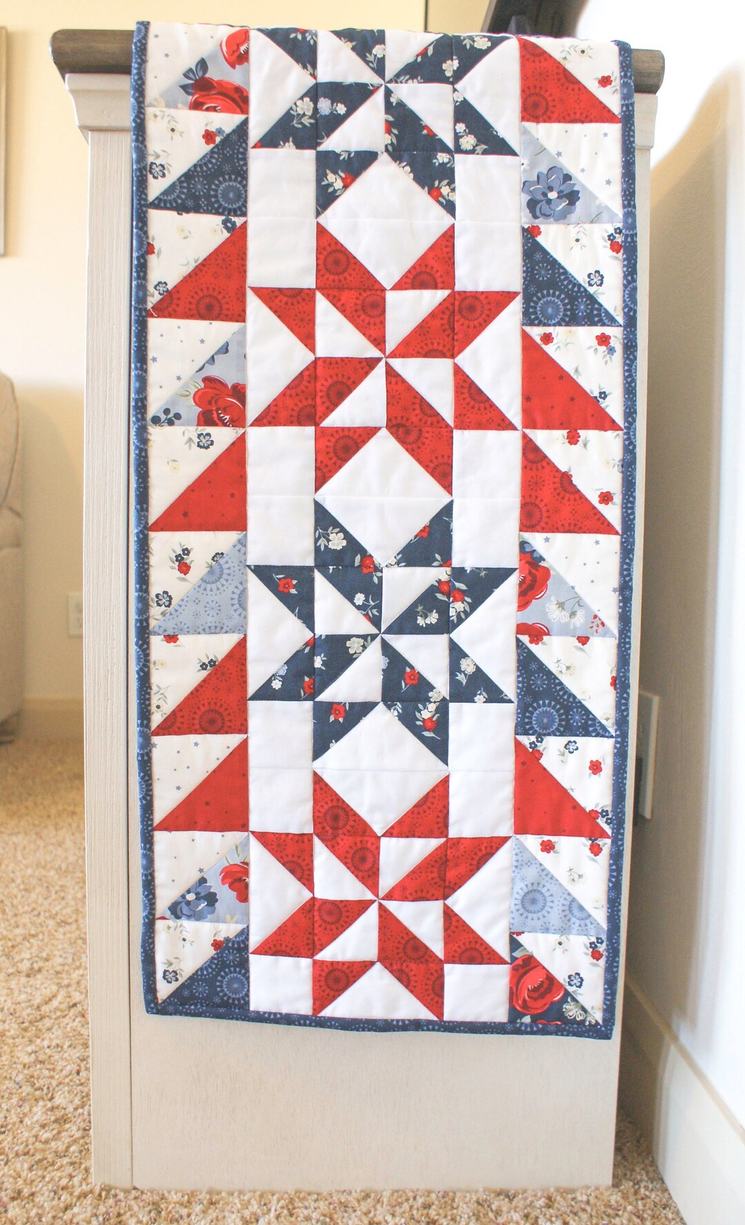 Patriotic Table Runner Pattern, Stars, Fourth of July, PDF, Americana ...