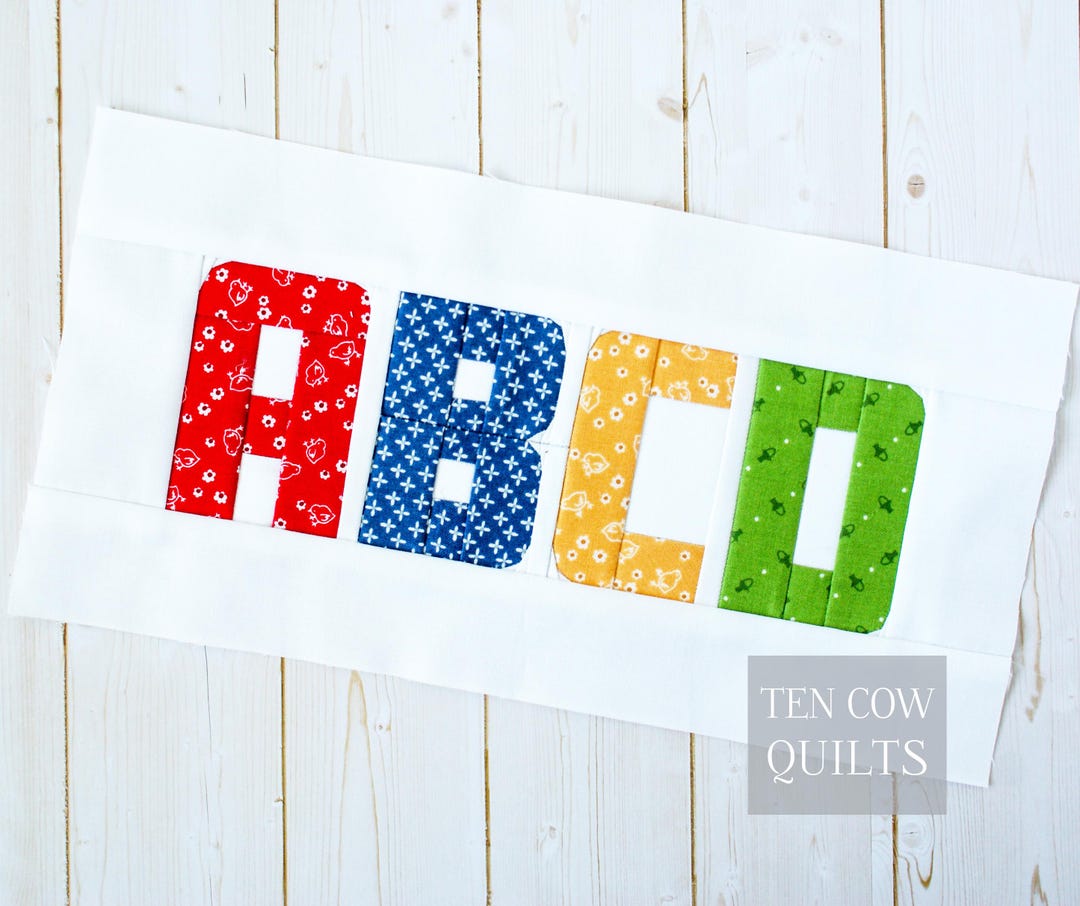 3-inch Chunky Alphabet Foundation Paper Pieced Pattern, Abc's, FPP ...