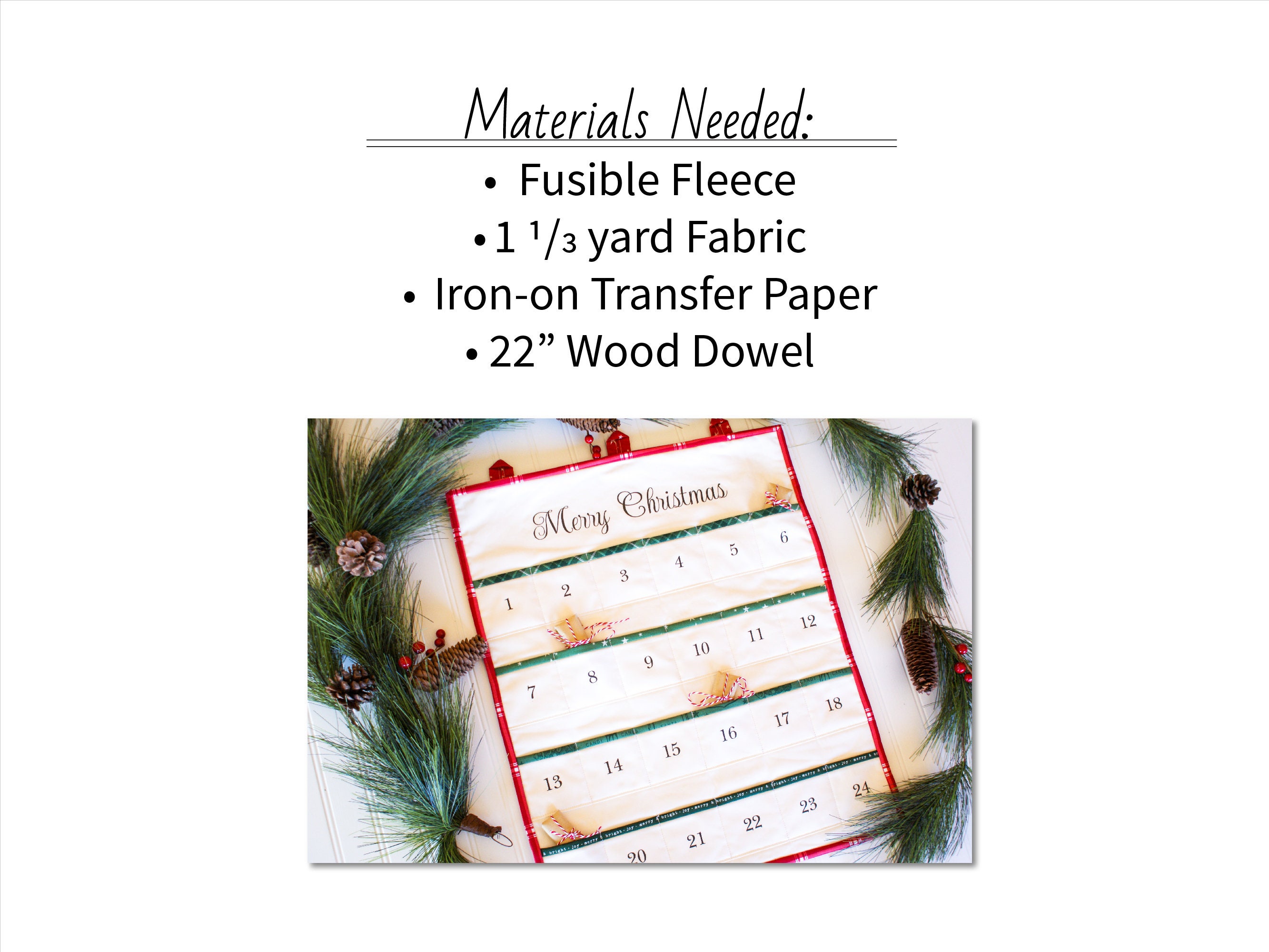Advent Calendar Pattern, Quilted, PDF Download, DIY, 24 Pockets ...