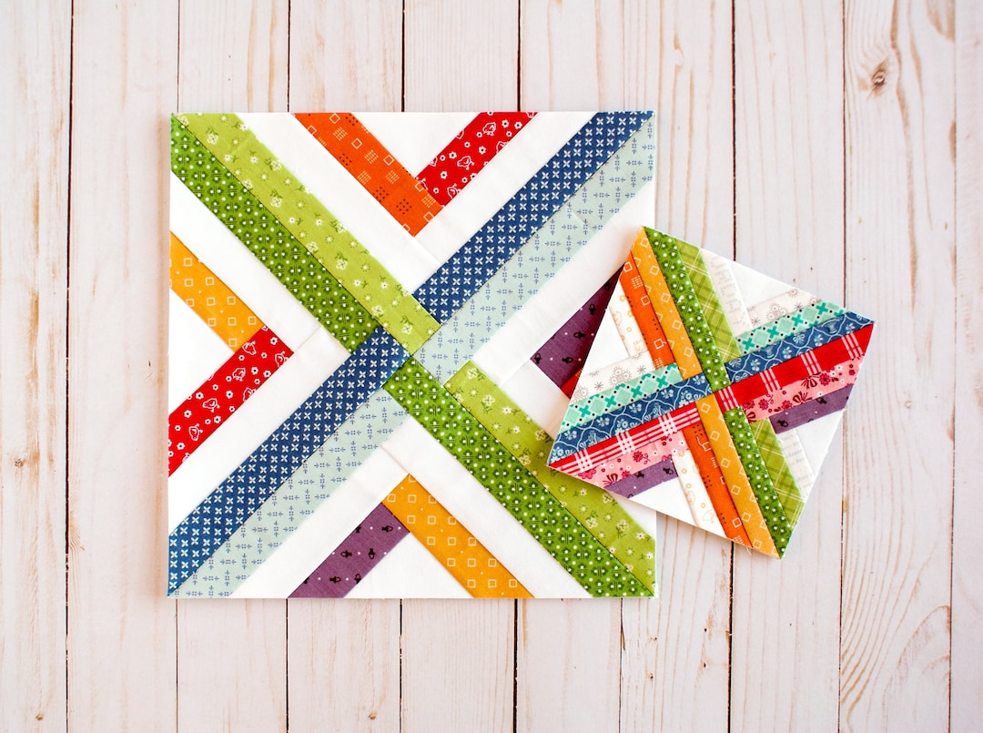 Woven Quilt Block Pattern: Foundation Paper Piecing, Multiple Sizes ...