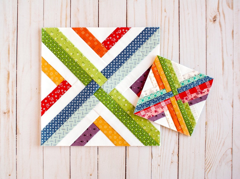 Woven Quilt Block Pattern: Foundation Paper Piecing, Multiple Sizes ...