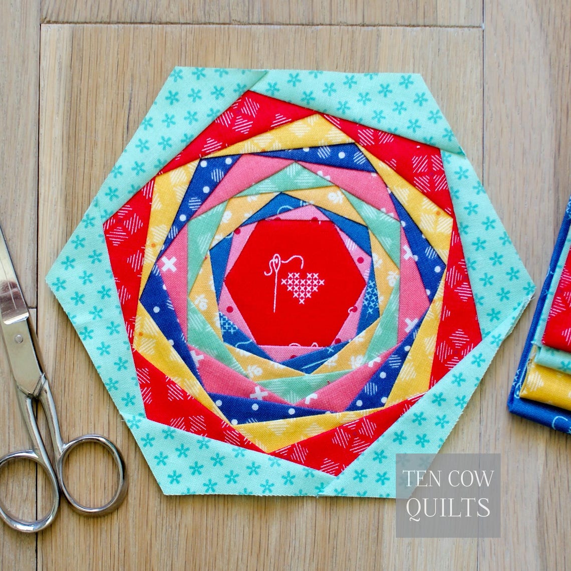 Hexagon Twirl, Foundation Paper Pieced, Quilt Block Pattern, FPP ...