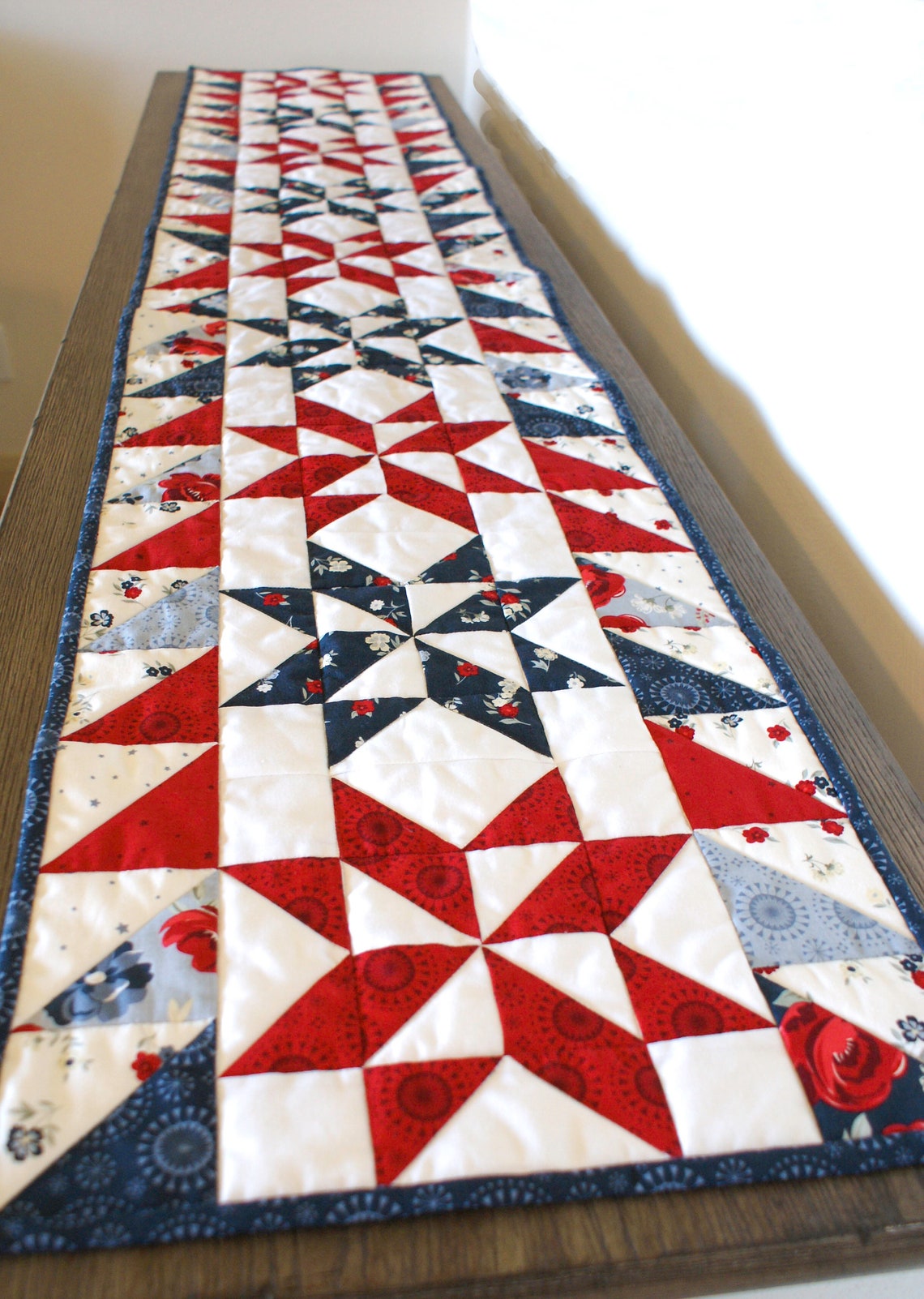 Patriotic Table Runner Pattern Stars Fourth of July PDF - Etsy