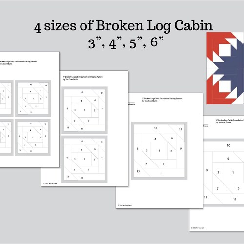 Woven Log Cabin Foundation Paper Piecing Pattern FPP - Etsy