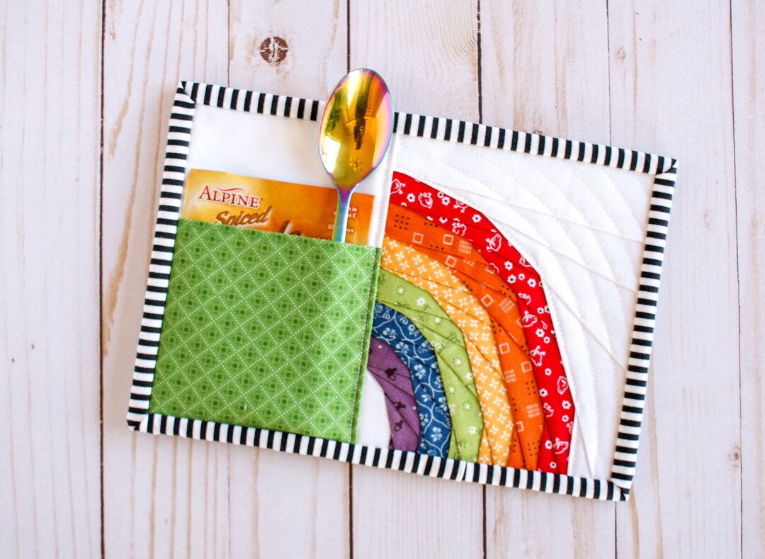 Rainbow Mug Rug Pattern, Foundation Paper Piecing, Spring, March ...
