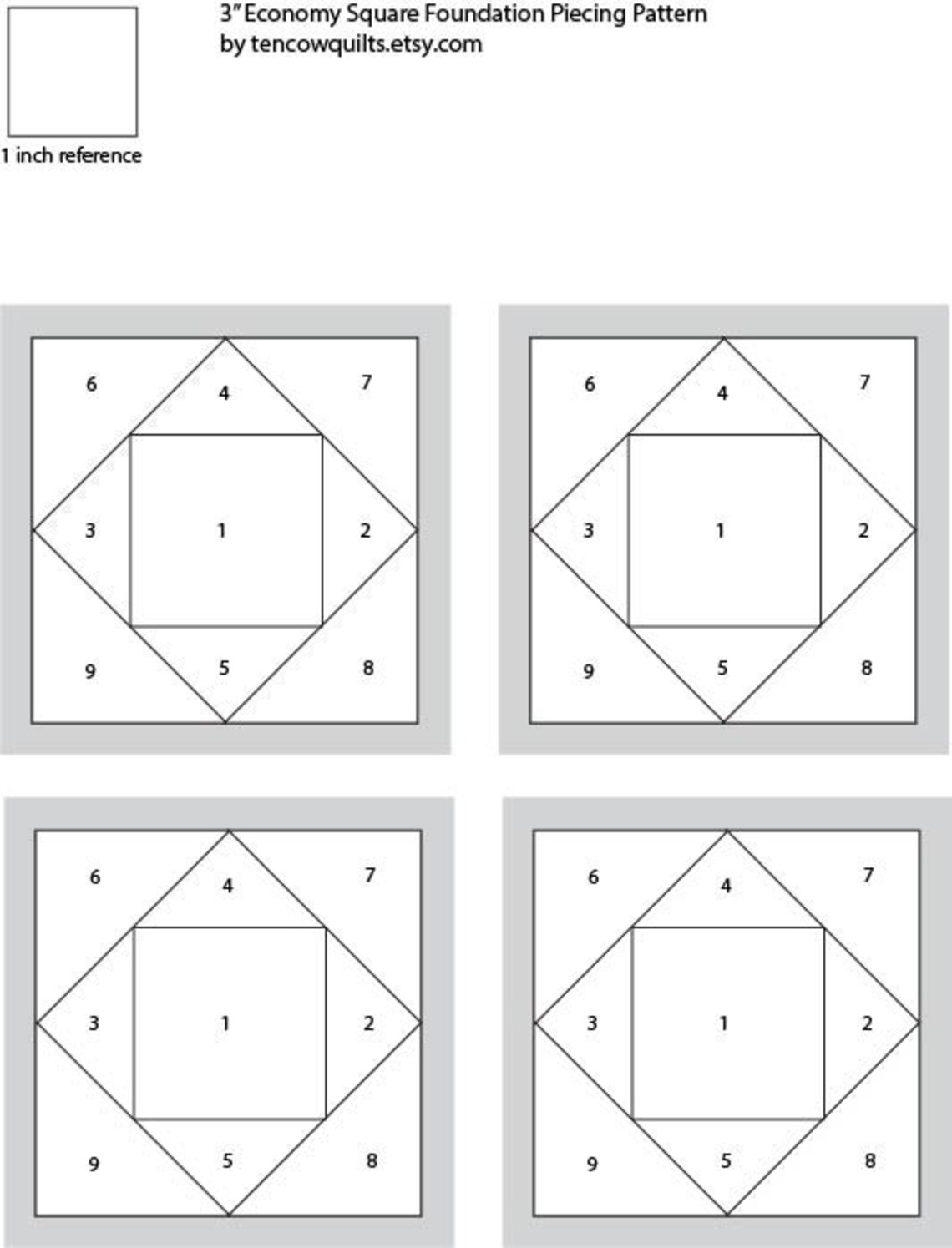 Economy Quilt Block Pattern Foundation Paper Pieced FPP - Etsy