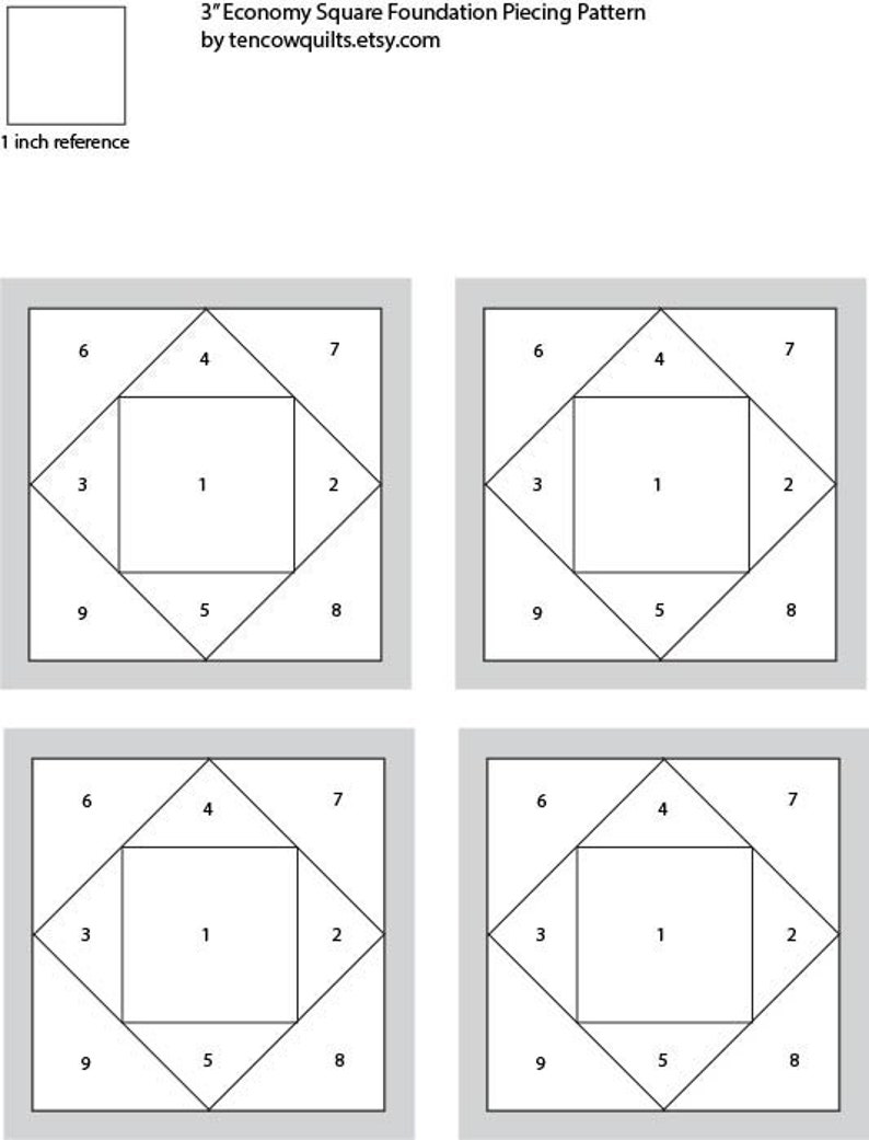 Economy Quilt Block Pattern Foundation Paper Pieced FPP - Etsy