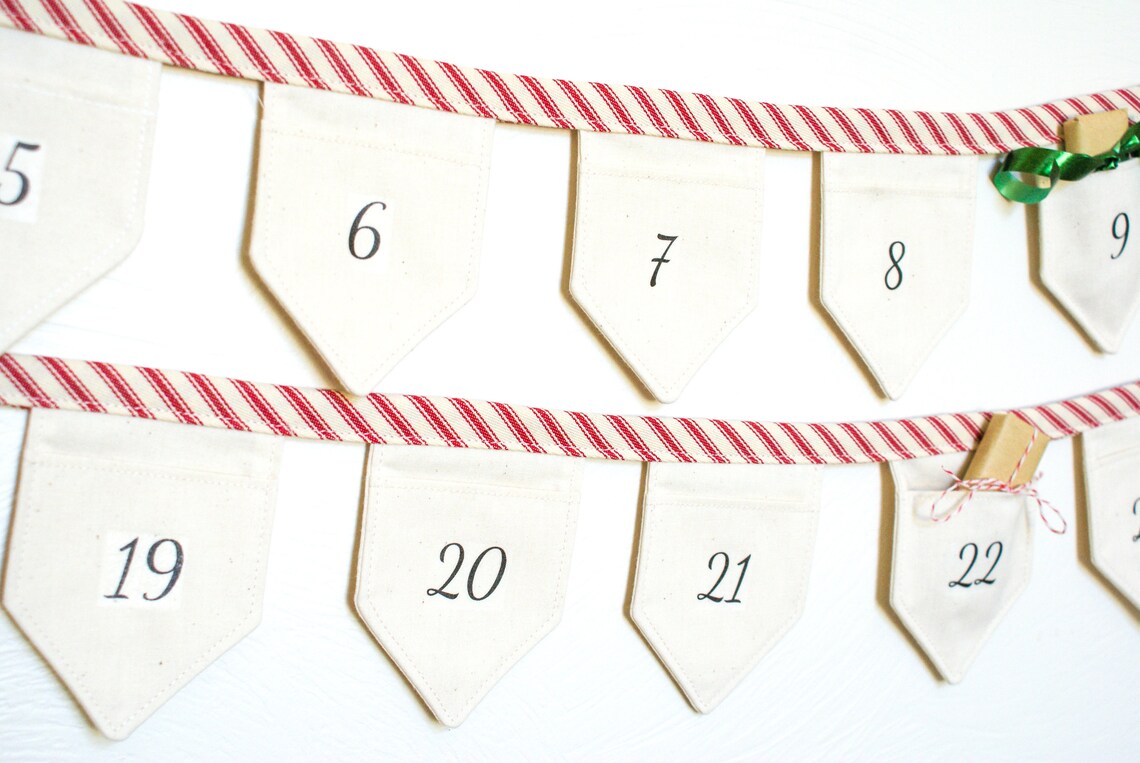 Advent Calendar Pattern Banner Bunting Garland Christmas - Etsy