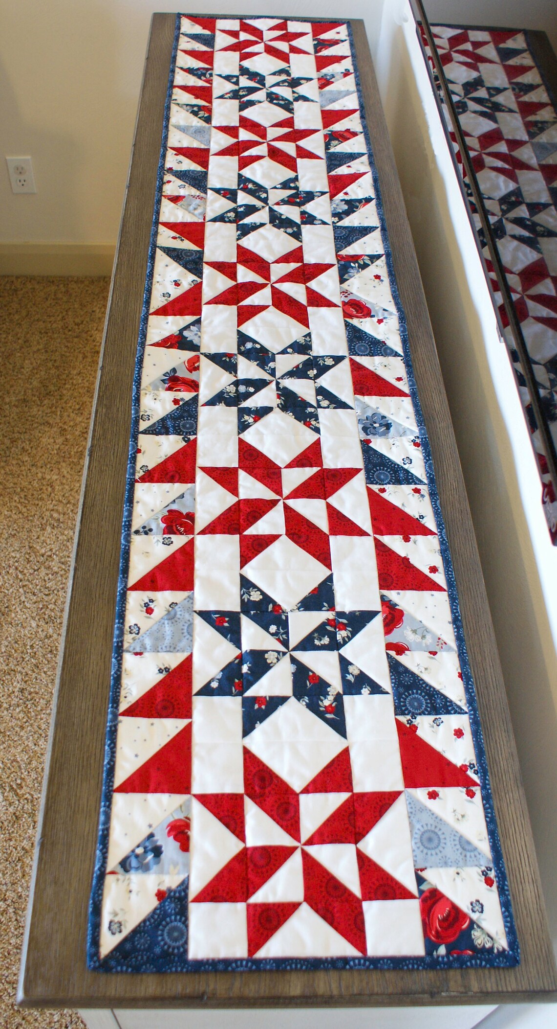 Patriotic Table Runner Pattern Stars Fourth of July PDF - Etsy