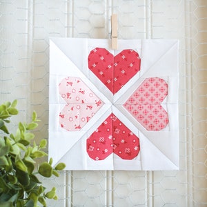 Hearts in a Circle, Foundation Paper Piecing Pattern, Valentines, FPP ...