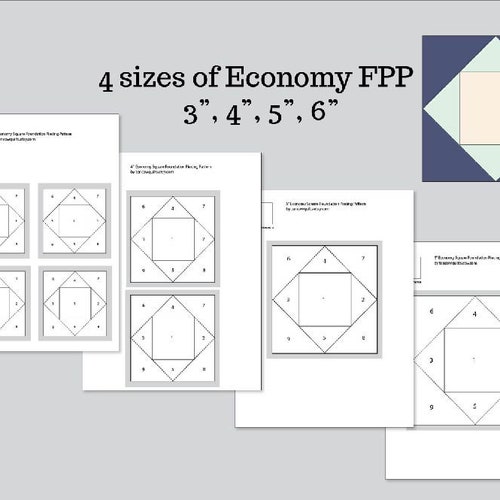 FPP Economy Block square-in-a-square Three Sizes - Etsy