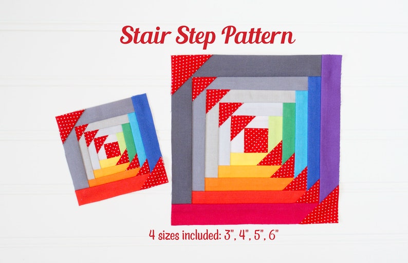 Stair Step Quilt Block Pattern PDF Foundation Piecing Paper - Etsy