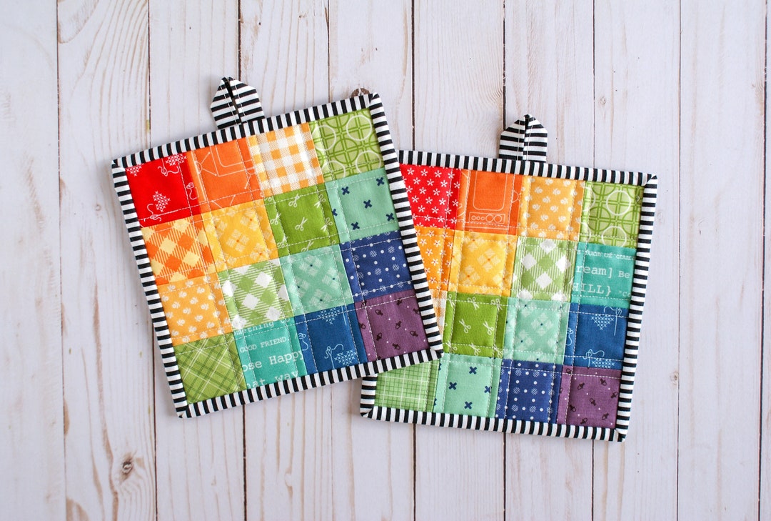 Basic Hot Pad Pattern, Quilted Potholder, Basic, Beginner, Quick, Easy ...