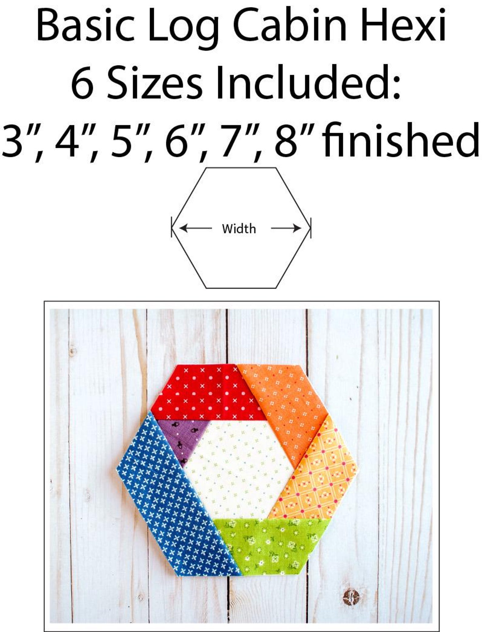 Log Cabin Hexi Quilt Block Pattern: Foundation Paper Pieced (PDF) - Etsy