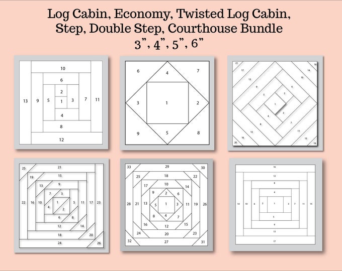 Log Cabin Mini Quilt Pattern PDF to YOU in Moments - Etsy