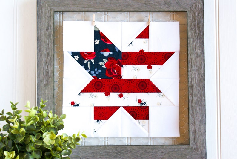 Patriotic Star Quilt Block, Flag, American, Foundation Paper Piecing ...