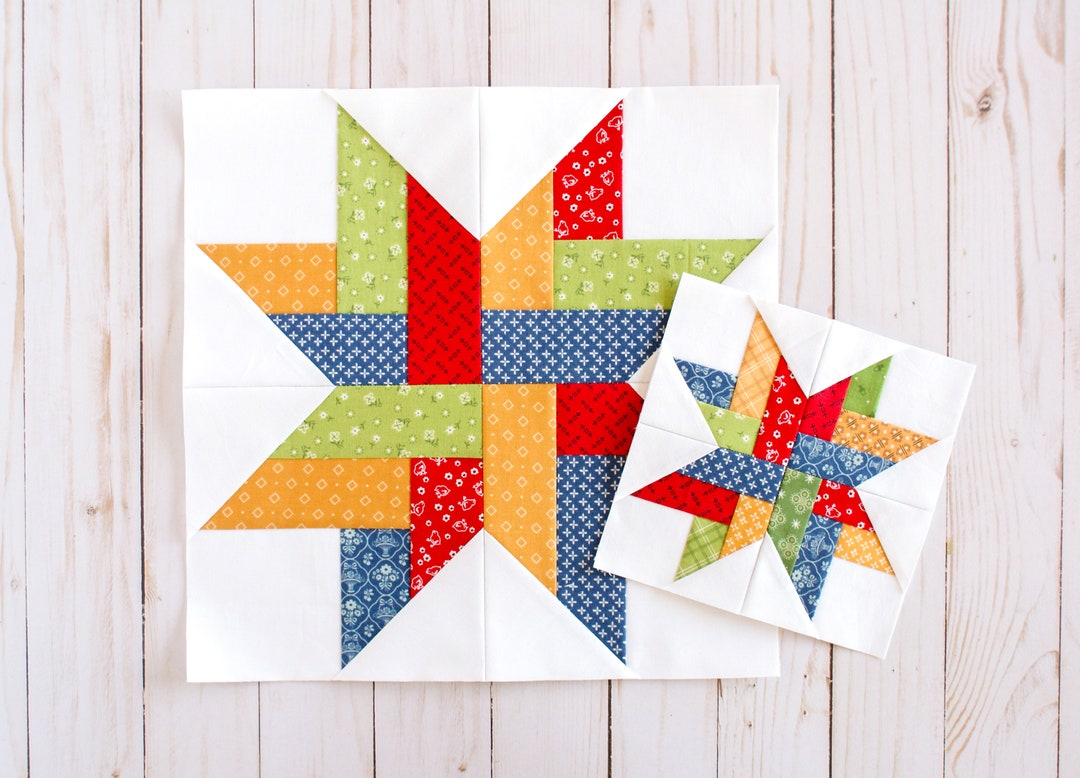 Log Cabin Star Foundation Paper Piecing Pattern, Quilt Block, Multiple ...