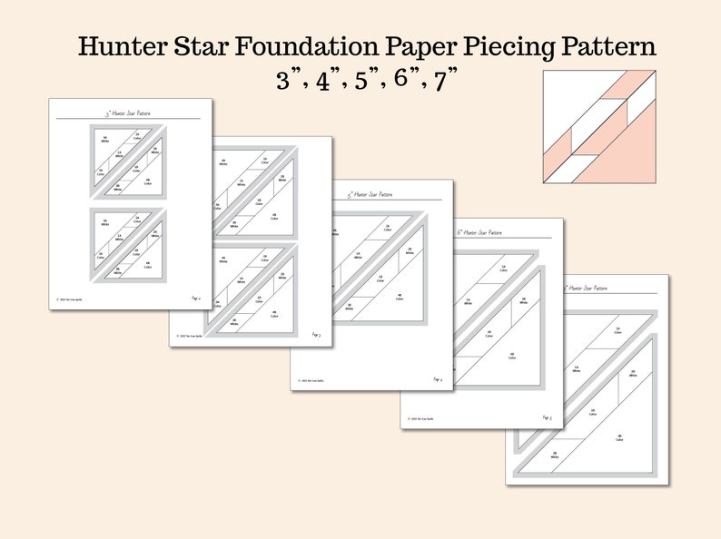 Hunter Star Foundation Paper Piecing Pattern, FPP, Quilt Block ...