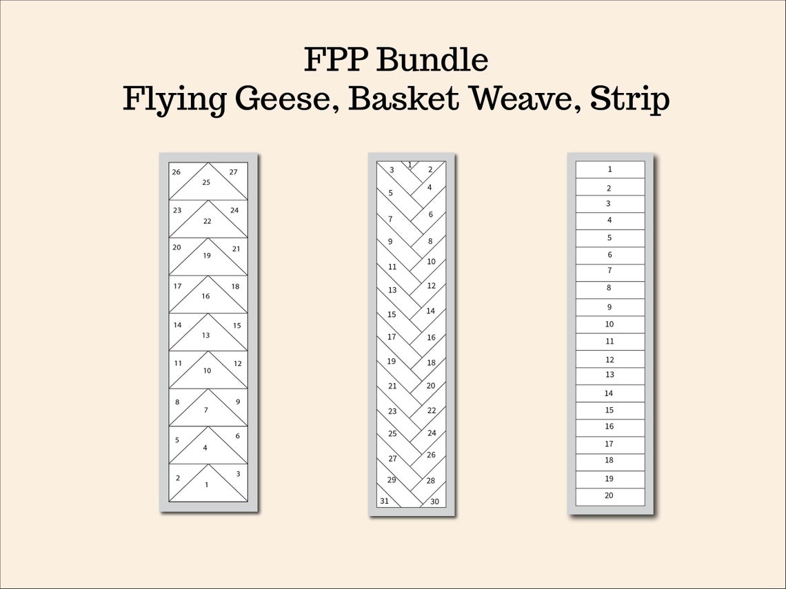 FPP Bundle Borders Strips Flying Geese Basket Weave Strip - Etsy
