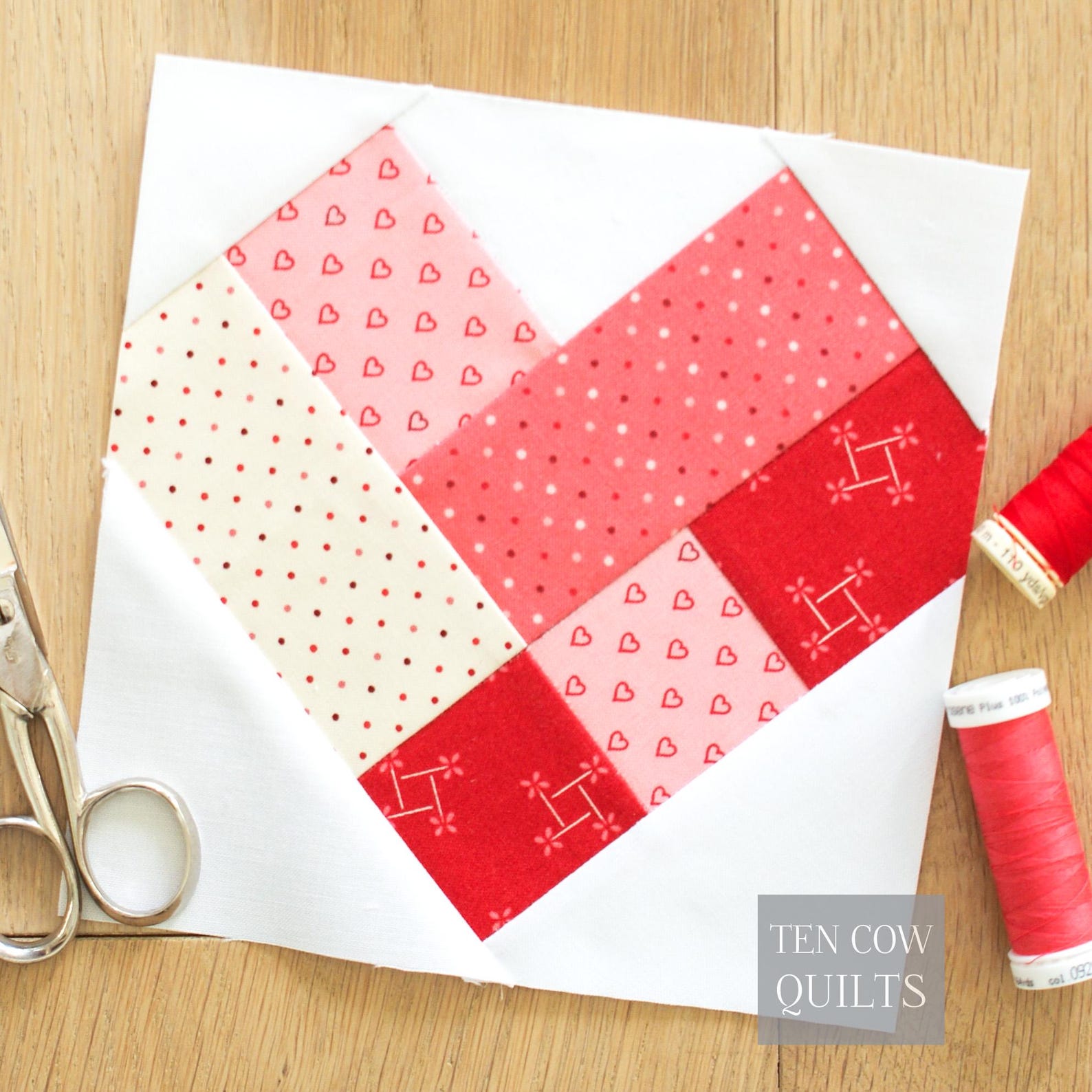 Valentine Heart, Foundation Paper Pieced, Quilt Block, Sewing Pattern ...