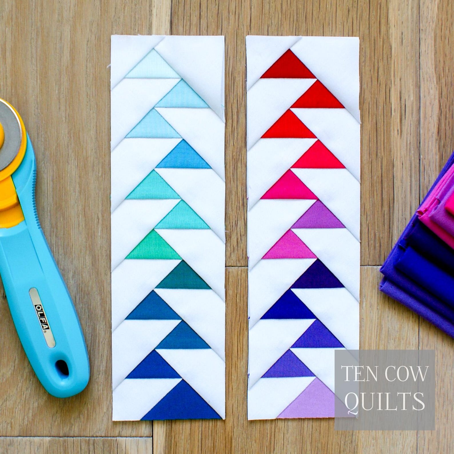 Wandering Flying Geese Quilt Block Pattern: FPP Border Strip (PDF ...