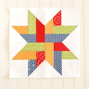 Log Cabin Star Foundation Paper Piecing Pattern, Quilt Block, Multiple ...