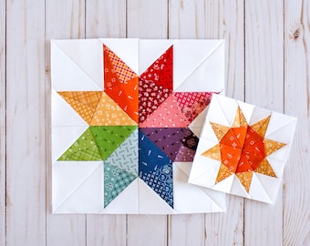 Six-pointed Star Foundation Paper Piecing Pattern, FPP, Quilt Block ...