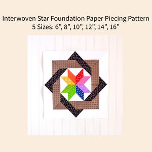 Interwoven Star Foundation Paper Piecing Pattern, Quilt Block, FPP ...