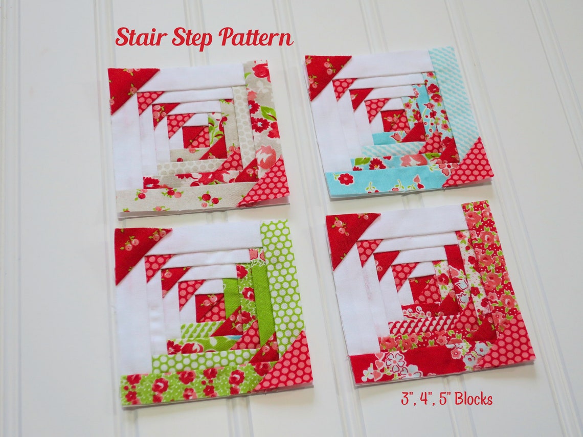 Stair Step Quilt Block Pattern PDF Foundation Piecing Paper - Etsy