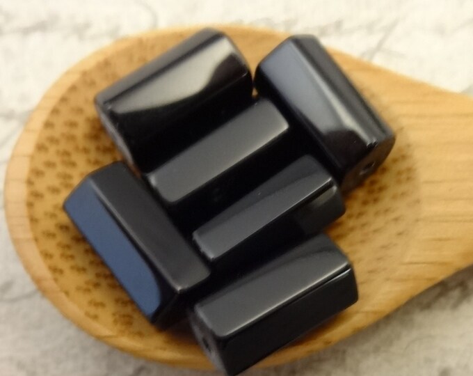 Faceted Black Onyx Tube Beads, Jewelry Making (8 Beads) - Etsy