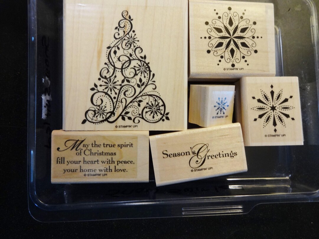 Snow Swirled - Stampin' Up! Retired Wood Mount Rubber Stamp Set - Full ...