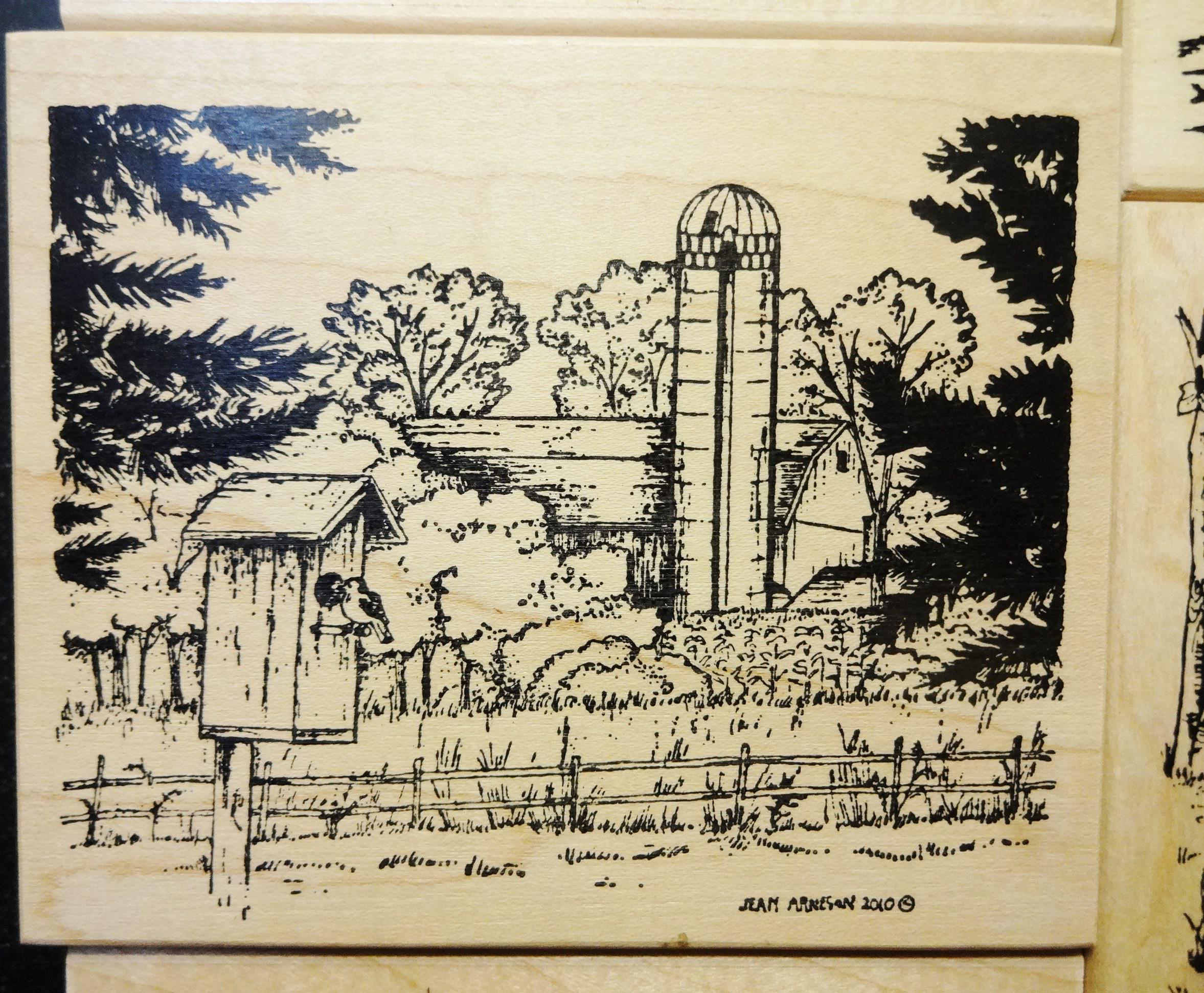 Northwoods Rubber Stamp | Cabin, Stream, Waterfall for Card Making - Etsy