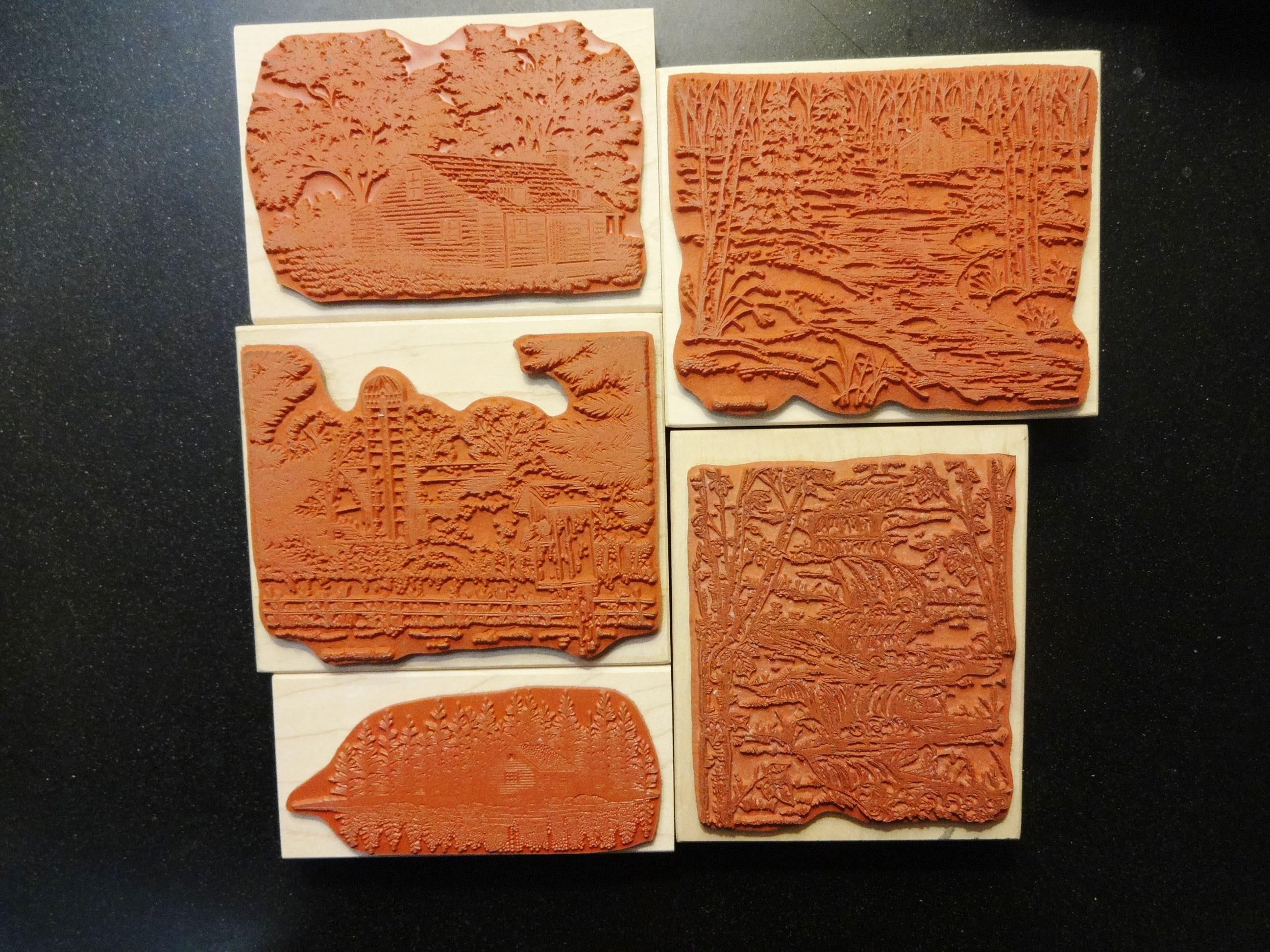 Northwoods Rubber Stamp | Cabin, Stream, Waterfall for Card Making - Etsy