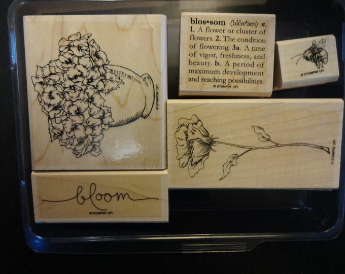 Bloom - Stampin' Up! Retired Wood Mount Rubber Stamp Set - Gently Used ...