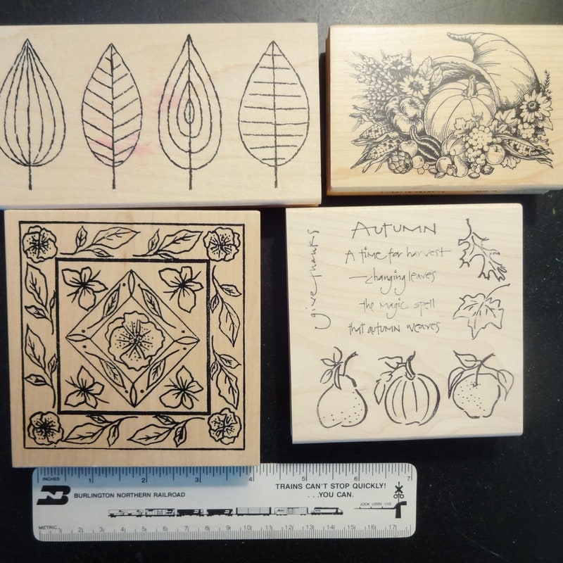 Autumn Rubber Stamp - Etsy