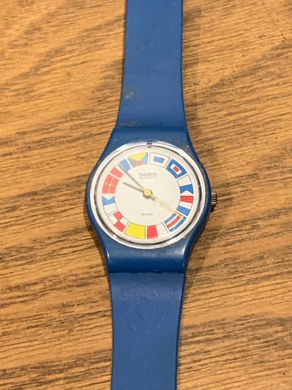 Retro Swatch GS101, 12 Flags Watch; 1984 women’s - Gem