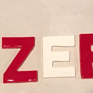 Bright Colorful Glazed Ceramic Letter Tiles 2 1/4" for Mosaics - Etsy