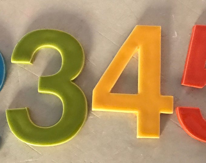 Brand New Brightly Glazed Ceramic 3 1/4 Inch Numbers - Etsy