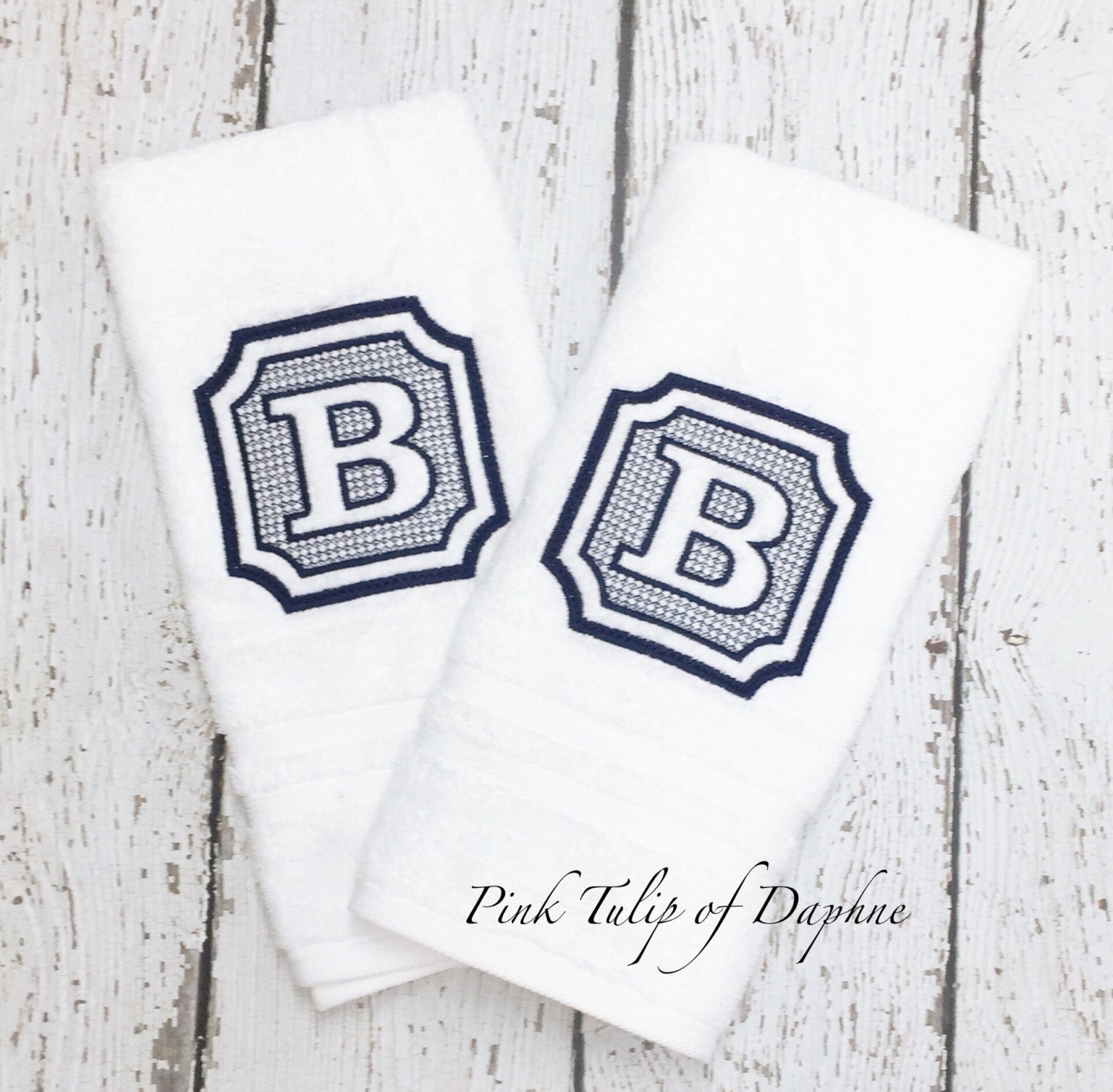 Pair of Monogrammed Towels, Monogrammed Hand Towels, Wedding Gift ...