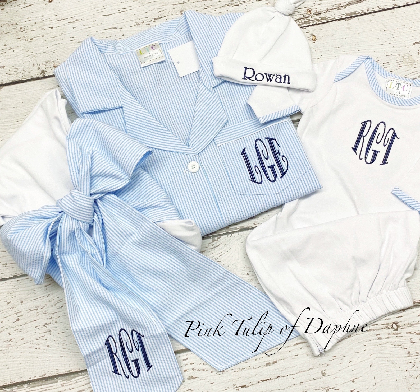 BLUE SLEEPSHIRT Mommy and Me Set, Hospital Sleepshirt, Infant Gown Set ...