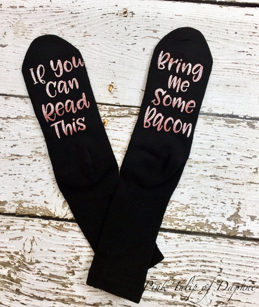 Bring Me Some Bacon Socks, Gag Gift, Christmas Gift, Christmas Socks ...