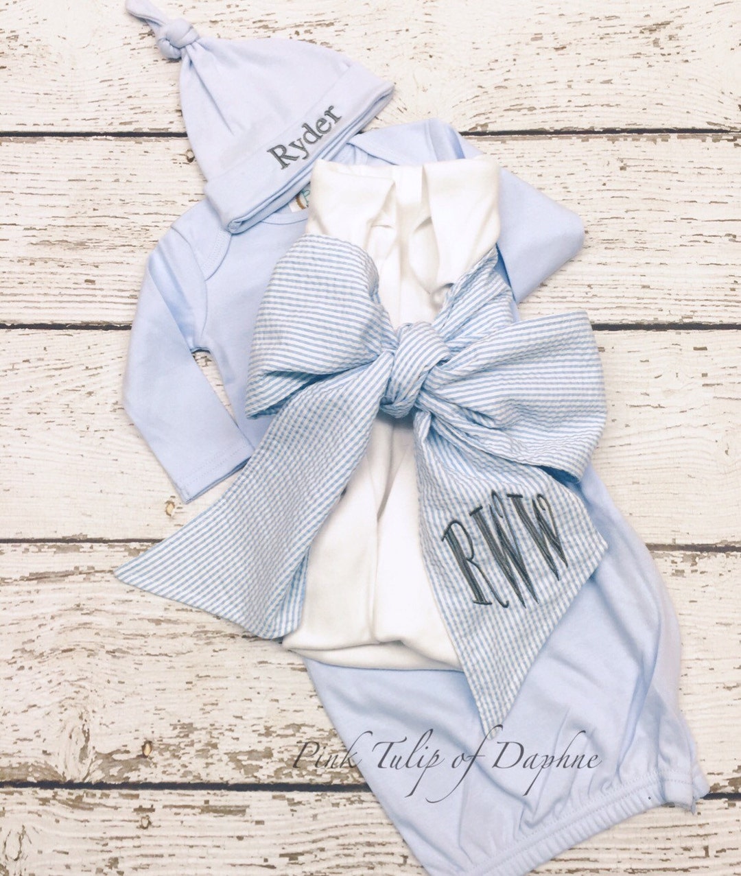 Swaddle Blanket With Bow And Gown Set Newborn Swaddle Blanket Etsy