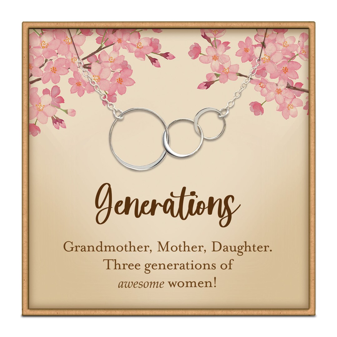 Three Generations Necklace Gifts for Grandma Mother Daughter Christmas ...
