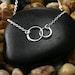 Two Interlocking Rings Necklace Sterling Silver Intertwined Rings ...
