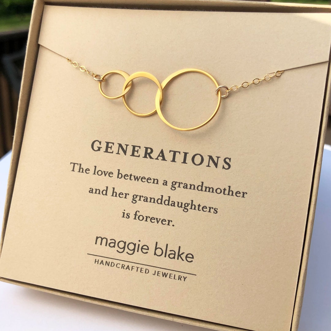 Generations Necklace Grandmother and Granddaughters Necklace Gold ...