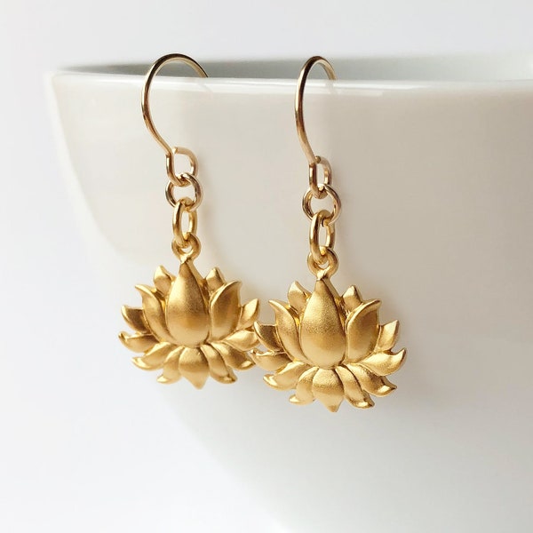 Lotus Earrings - Etsy