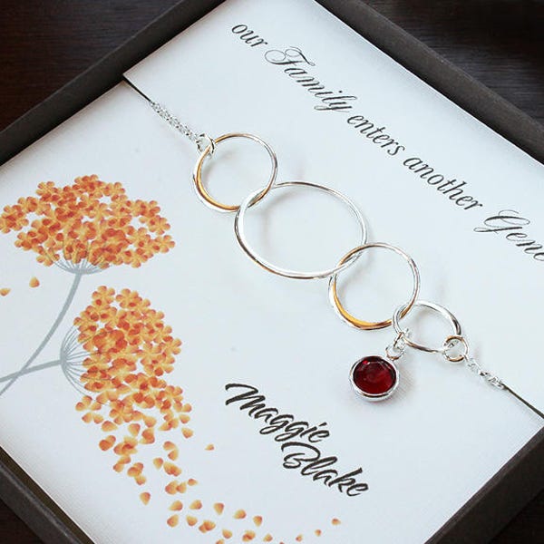 Four Generations Birthstone Necklace - Etsy