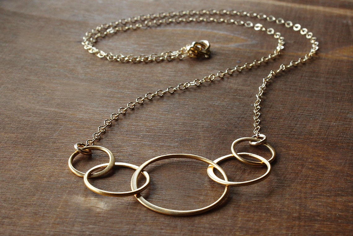 50th Birthday Gift for Women 5 Gold Interlocking Rings | Etsy